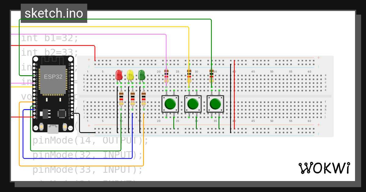 紅綠燈 Wokwi Esp32 Stm32 Arduino Simulator