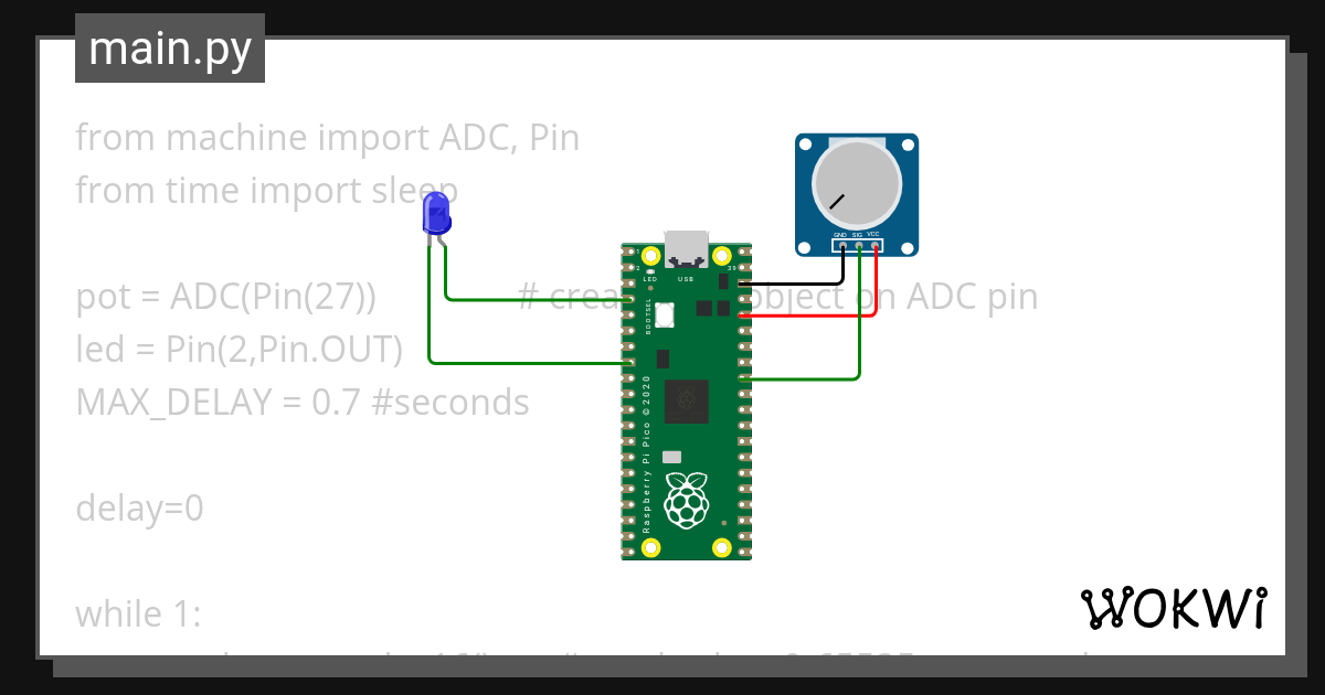lab2 potentiometer - Wokwi ESP32, STM32, Arduino Simulator