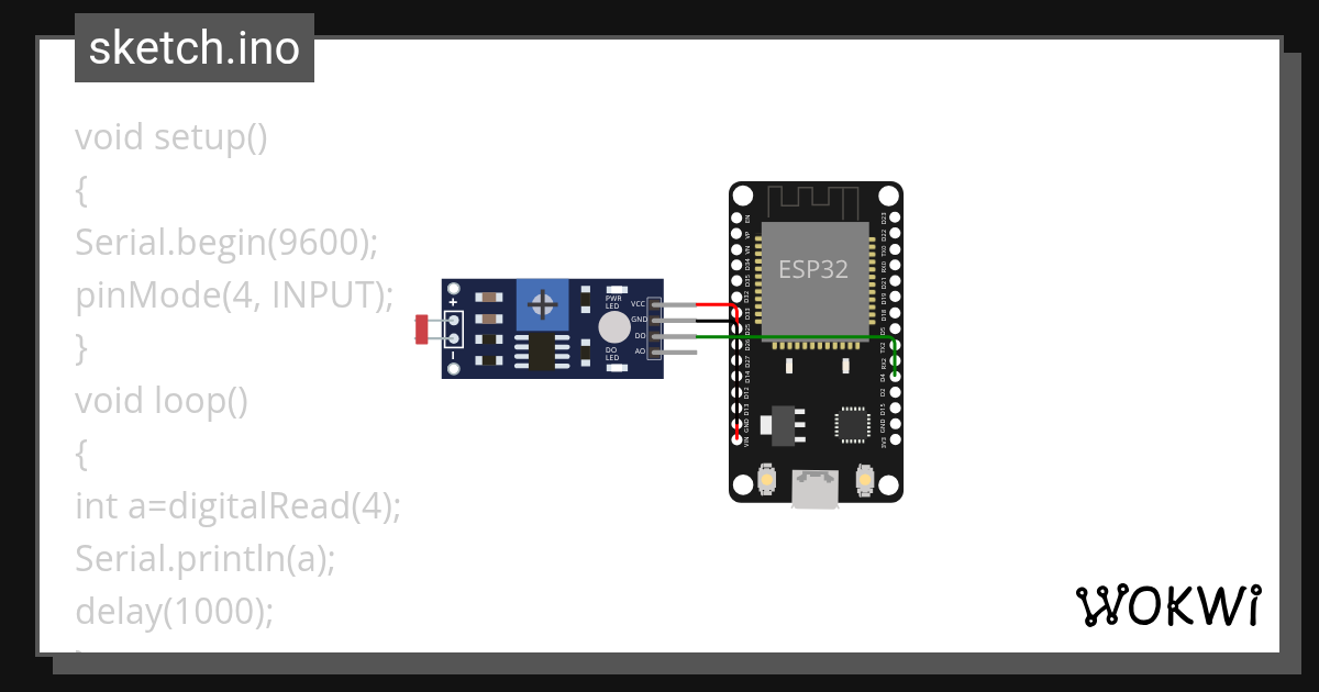 LDR DIGITAL - Wokwi ESP32, STM32, Arduino Simulator