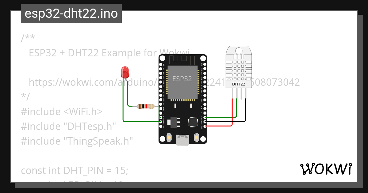 Esp32 Dht22 Thingspeak Copy Wokwi Esp32 Stm32 Arduino Simulator