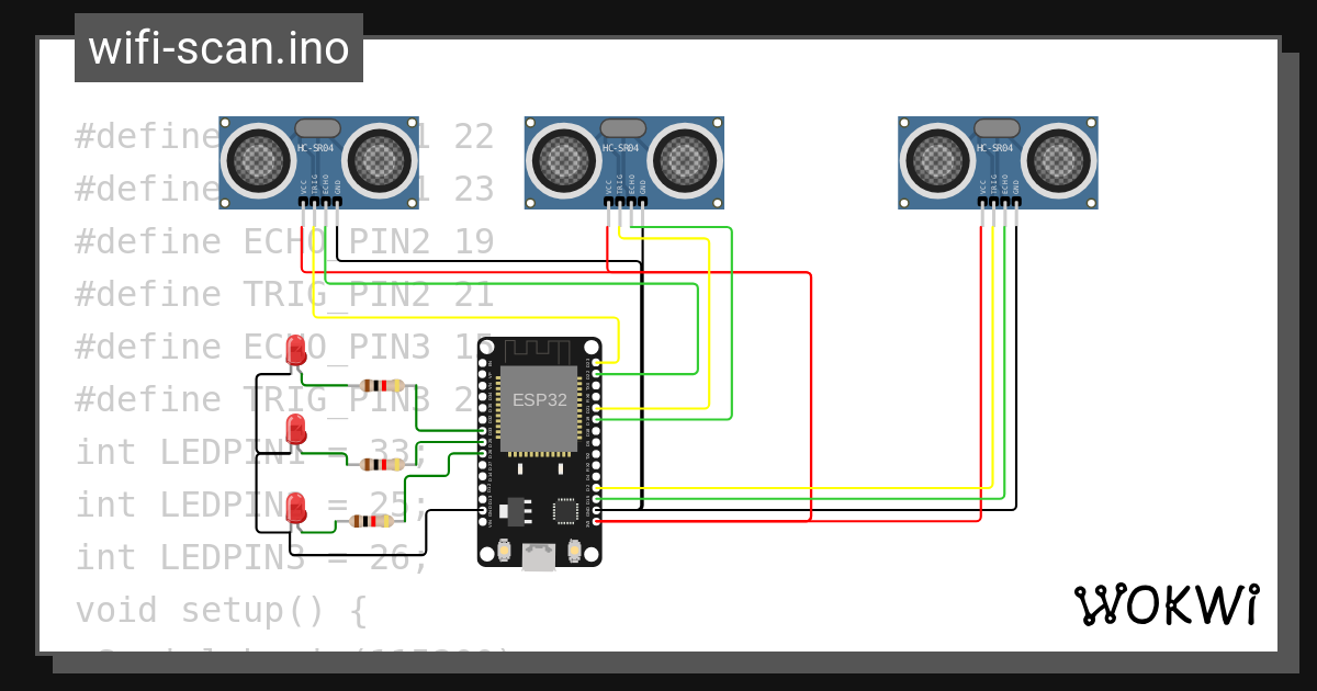 Ultasonic Parking Wokwi Esp32 Stm32 Arduino Simulator 