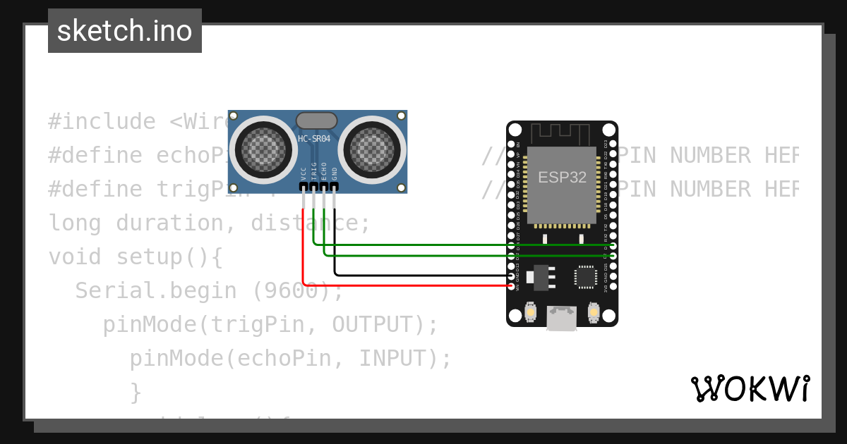 Ultra Sonic Wokwi Esp32 Stm32 Arduino Simulator 5369