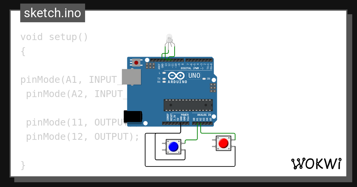 Tlačidlo A Ledka Wokwi Esp32 Stm32 Arduino Simulator 9017