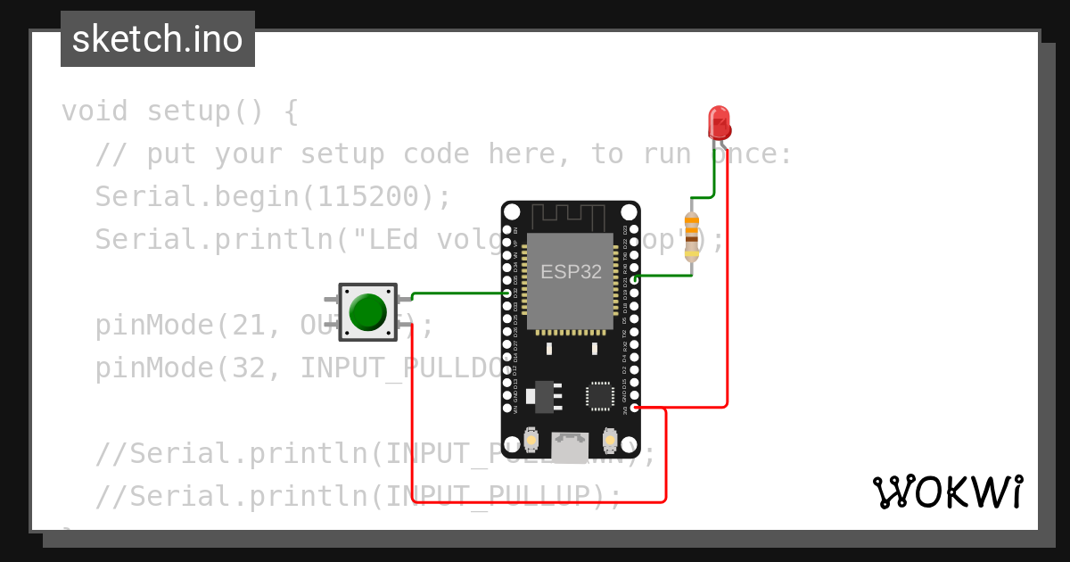 Les 4 Knop Led 3v3 Wokwi Esp32 Stm32 Arduino Simulator 7541