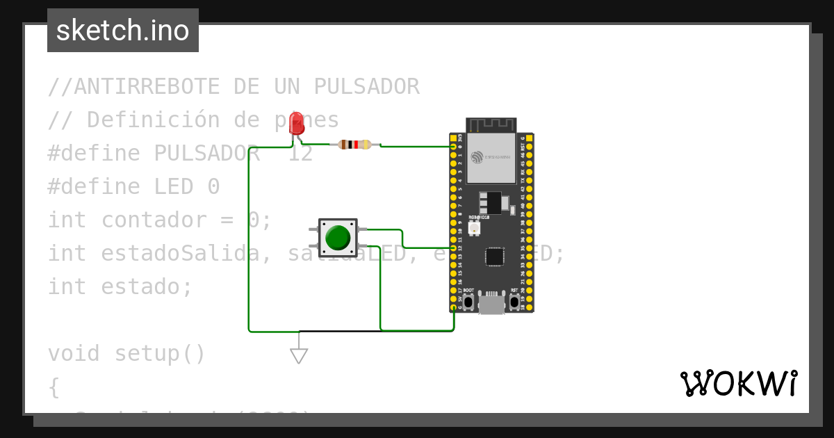 Antirrebote Wokwi Esp32 Stm32 Arduino Simulator