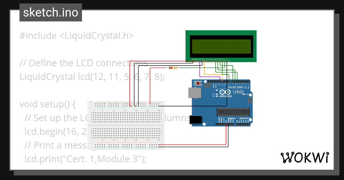 Using LCD16x2 MA - Wokwi ESP32, STM32, Arduino Simulator Using LCD16x2 MA - Wokwi ESP32, STM32, Arduino Simulator