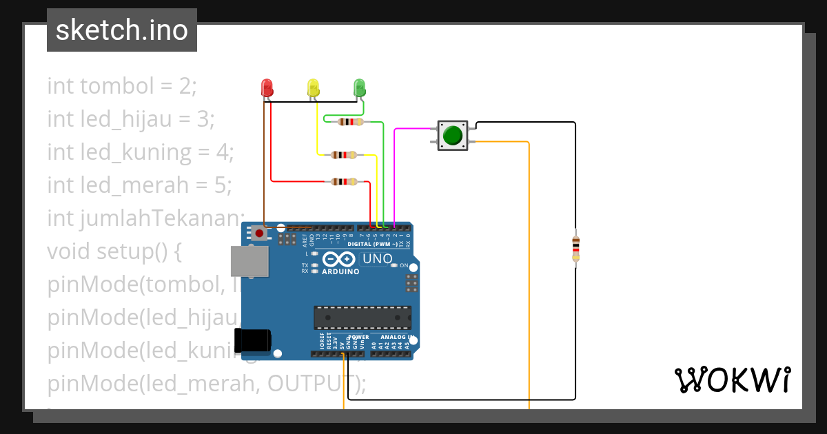 Tombol - Wokwi ESP32, STM32, Arduino Simulator