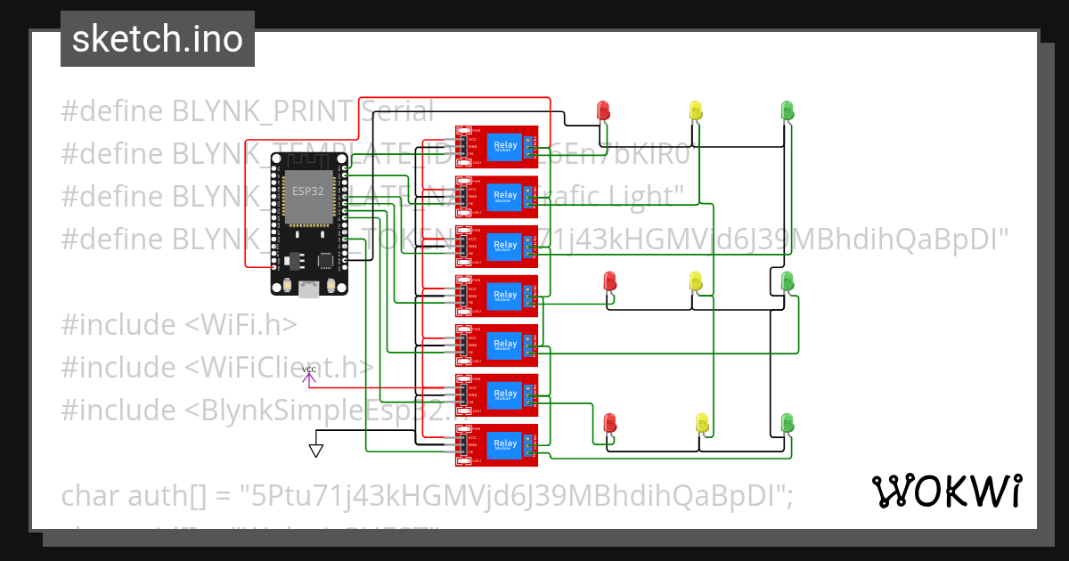 Trafic Light Akses Ambulance - Wokwi ESP32, STM32, Arduino Simulator