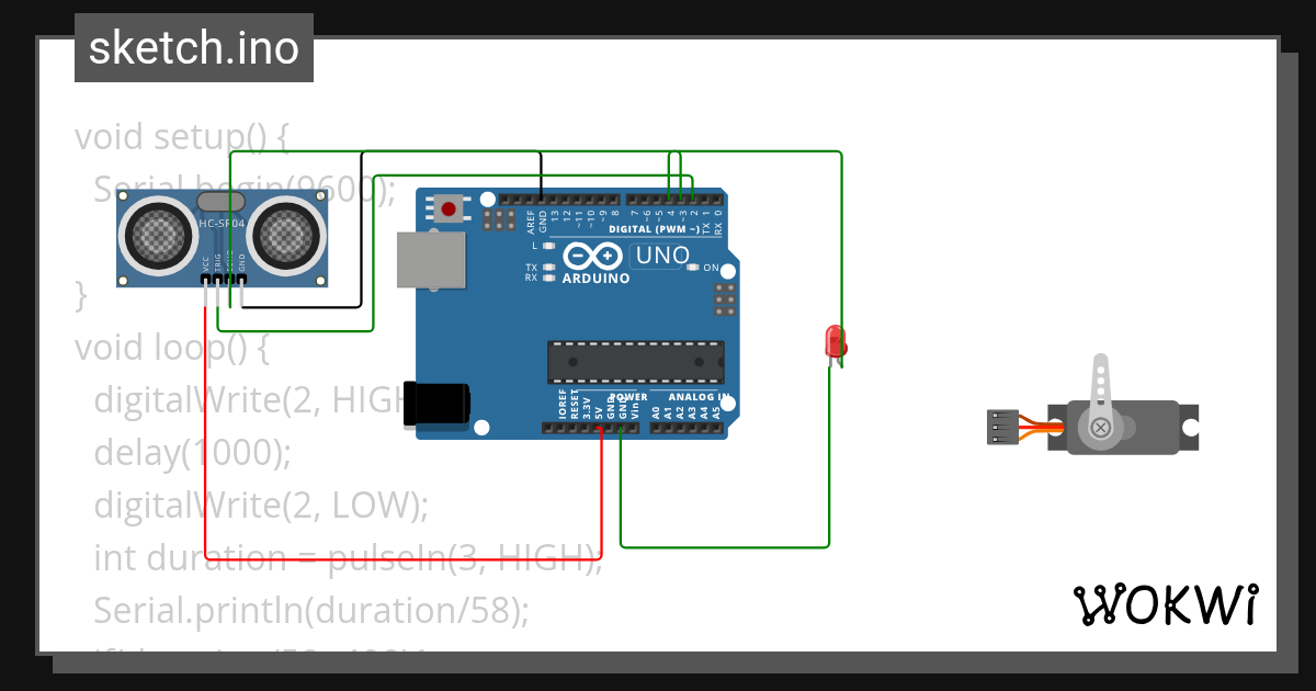 Ultrasonic demo - Wokwi ESP32, STM32, Arduino Simulator