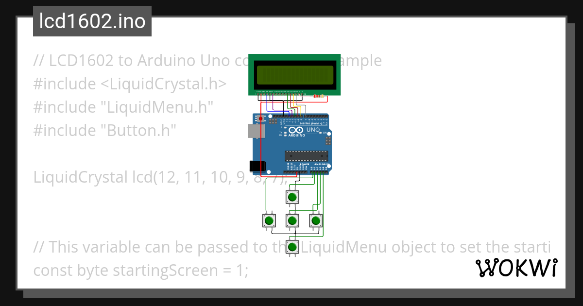 Liquidmenu2o Wokwi Esp32 Stm32 Arduino Simulator 7400