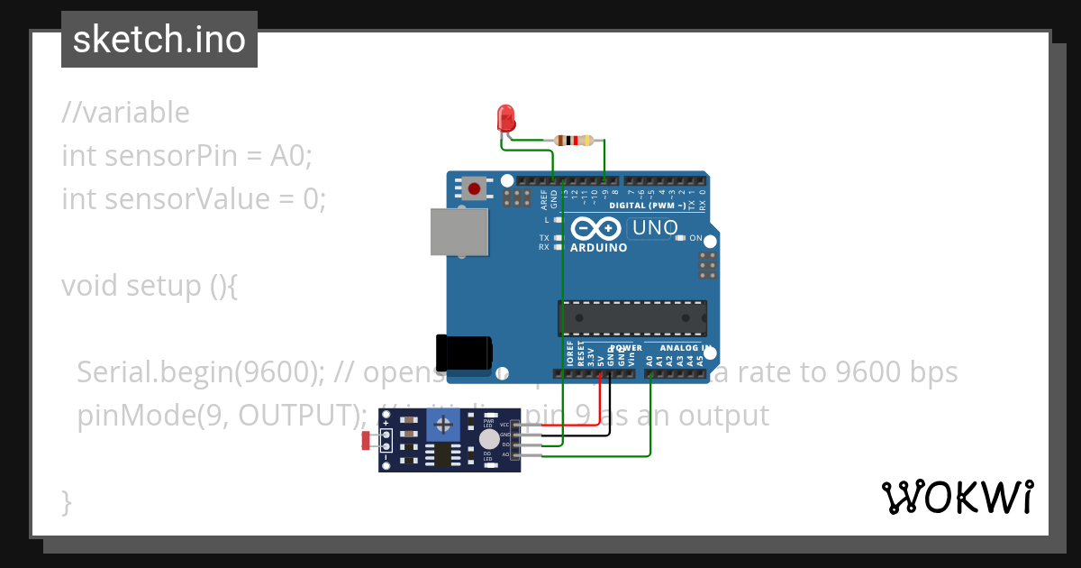 LDR LED - Wokwi ESP32, STM32, Arduino Simulator