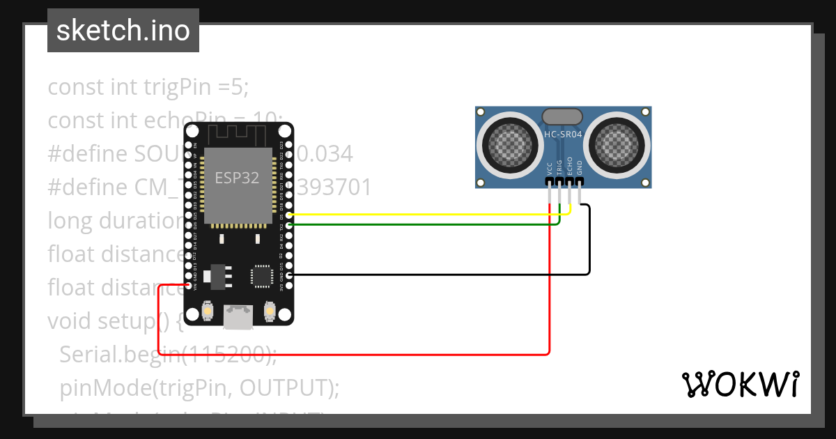 Ultra Sonic Sensor Wokwi Esp32 Stm32 Arduino Simulator 6328