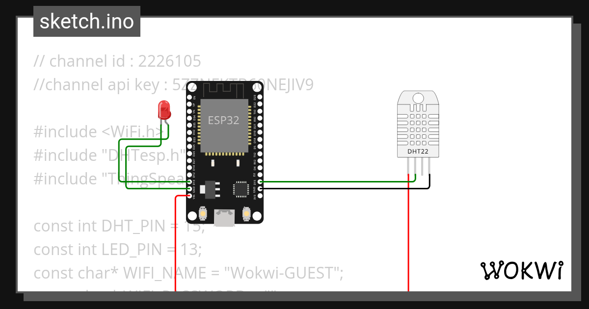 DHT 22 - Wokwi ESP32, STM32, Arduino Simulator
