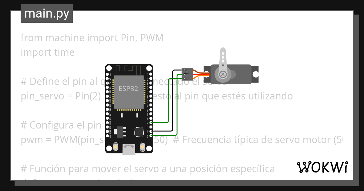 Servo motor adelanto - Wokwi ESP32, STM32, Arduino Simulator