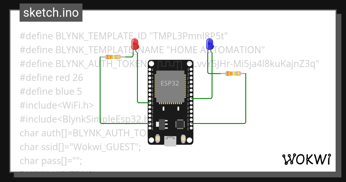 HOME AUTOMATION - Wokwi ESP32, STM32, Arduino Simulator