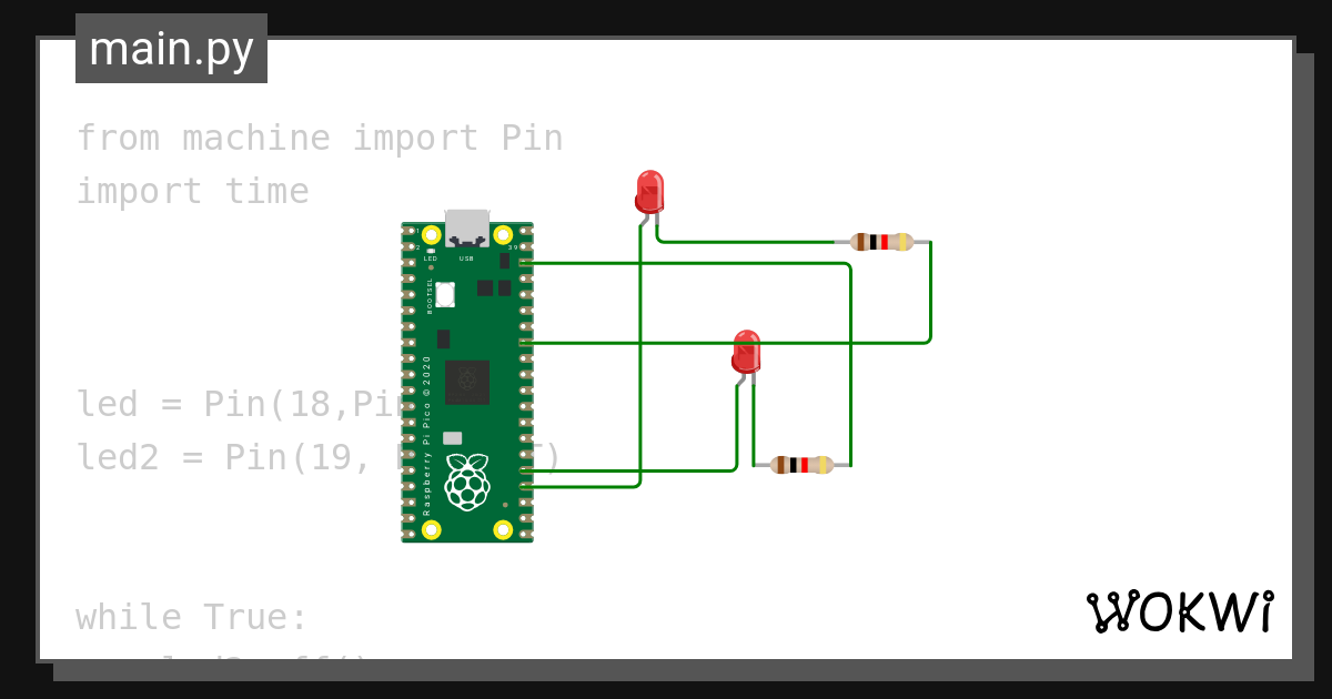 Dos Leds Parpadeando Wokwi Esp32 Stm32 Arduino Simulator