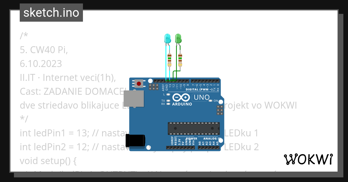 Ledka - Wokwi ESP32, STM32, Arduino Simulator