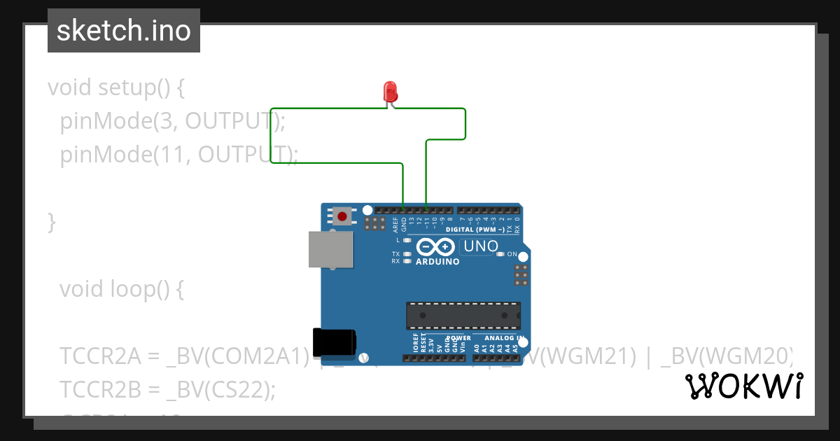 FAST PWM CON OCR2A come limite superiore - Wokwi ESP32, STM32, Arduino ... FAST PWM CON OCR2A come limite superiore - Wokwi ESP32, STM32, Arduino ...