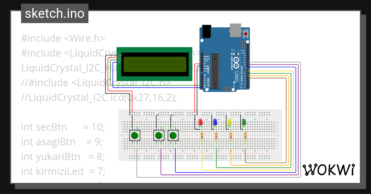 16x2LCDI2C_menu - Wokwi ESP32, STM32, Arduino Simulator
