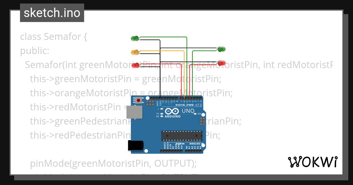 semafor - Wokwi ESP32, STM32, Arduino Simulator