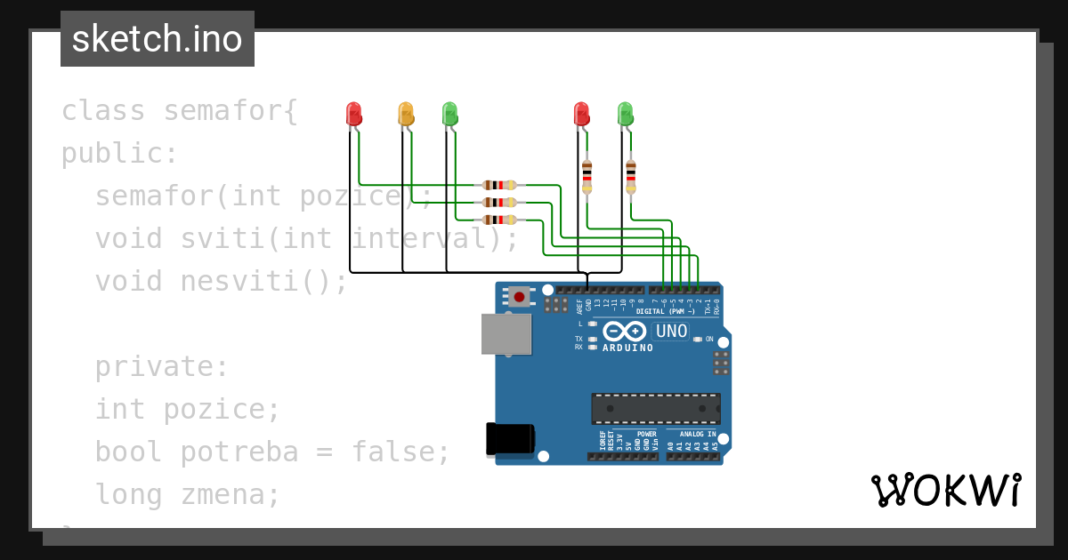 Projekt Semafor Wokwi Esp32 Stm32 Arduino Simulator 9899