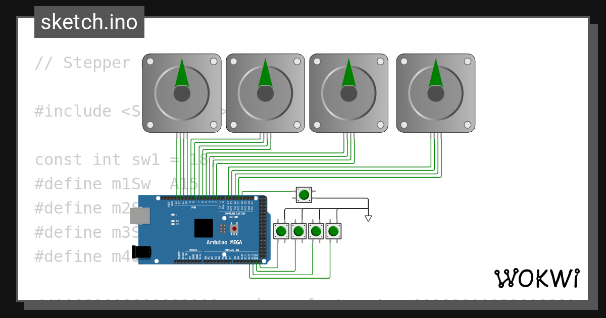 4 Steppers Copy2 Wokwi Esp32 Stm32 Arduino Simulator