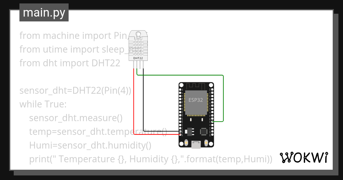 DH22 - Wokwi ESP32, STM32, Arduino Simulator