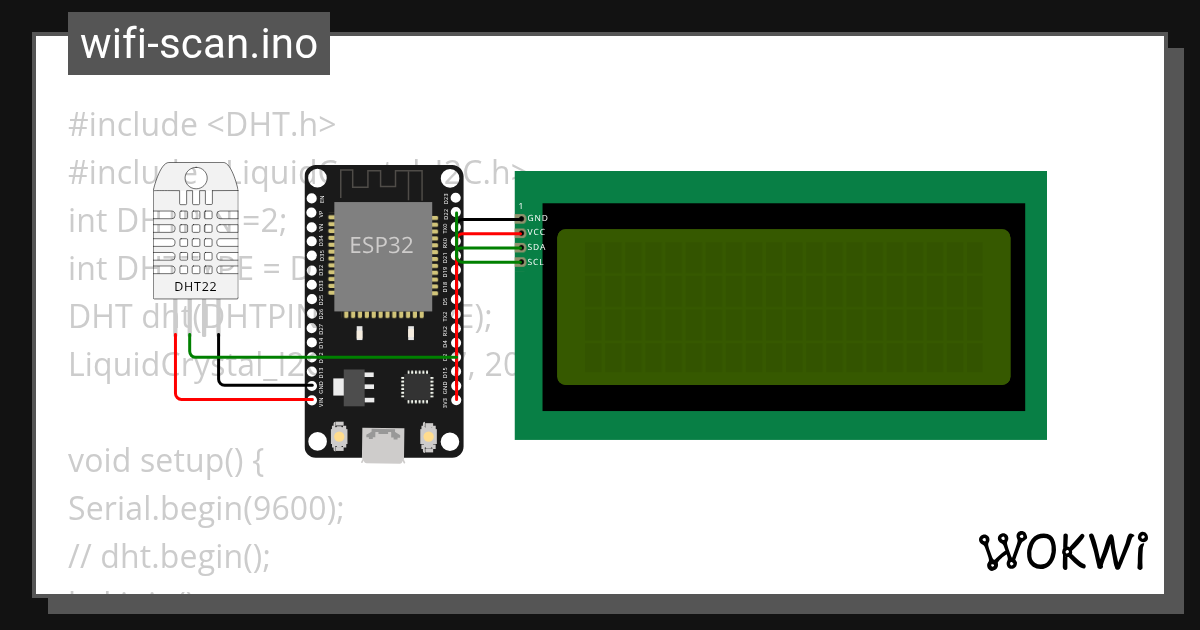 LCD I2C 20x4 (2) - Wokwi ESP32, STM32, Arduino Simulator