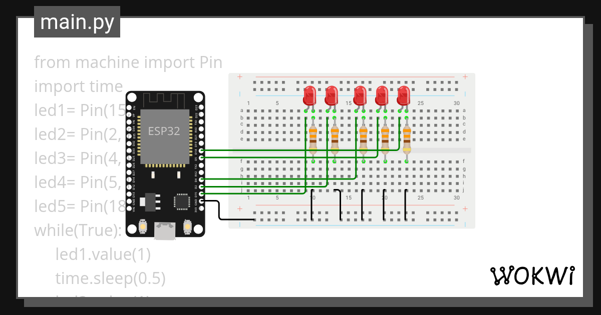 ejercicio propuesto - Wokwi ESP32, STM32, Arduino Simulator