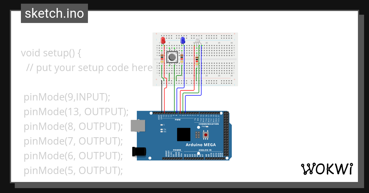 If/While commands w/Button - Wokwi ESP32, STM32, Arduino Simulator