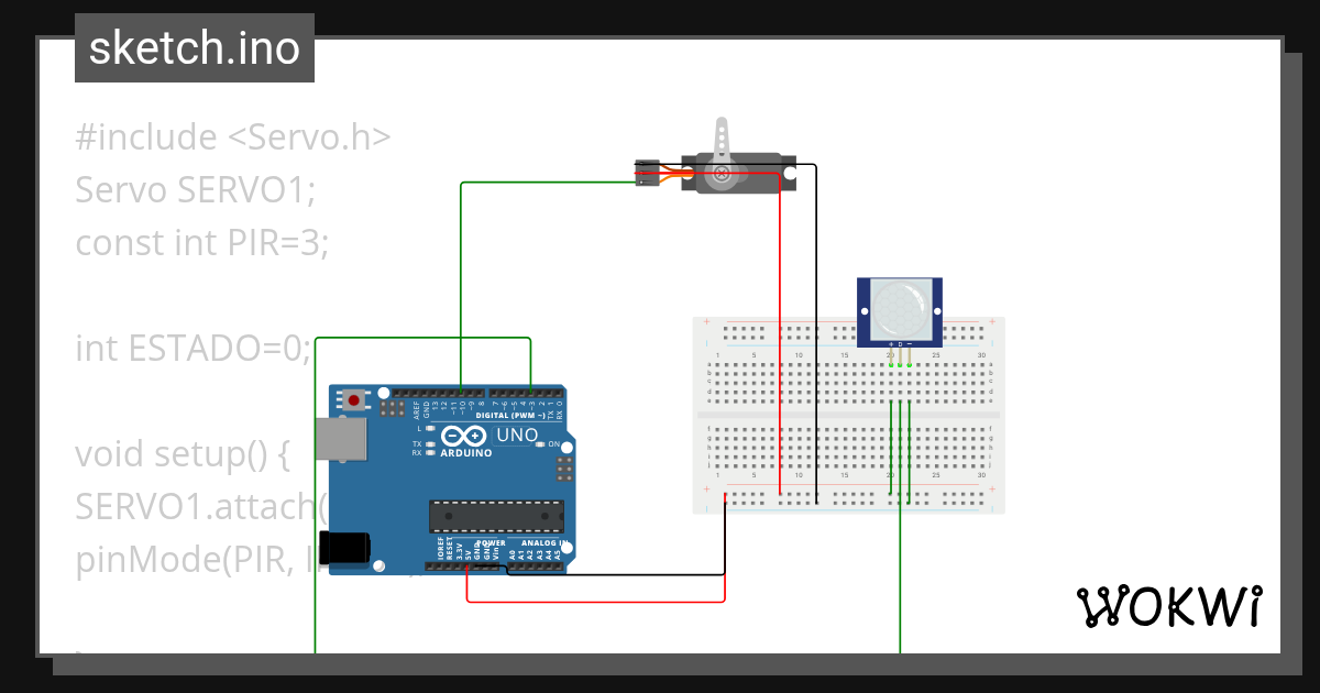 COMPUERTA - Wokwi ESP32, STM32, Arduino Simulator