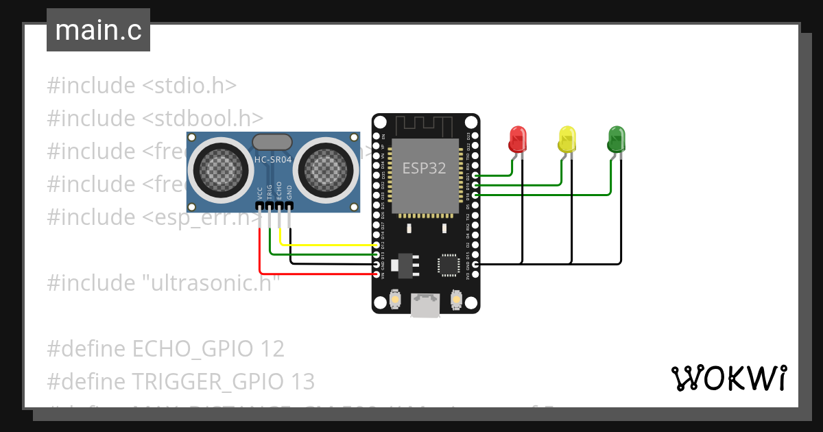 esp-idf-ultrasonic Copypam Copy (2) - Wokwi ESP32, STM32, Arduino Simulator