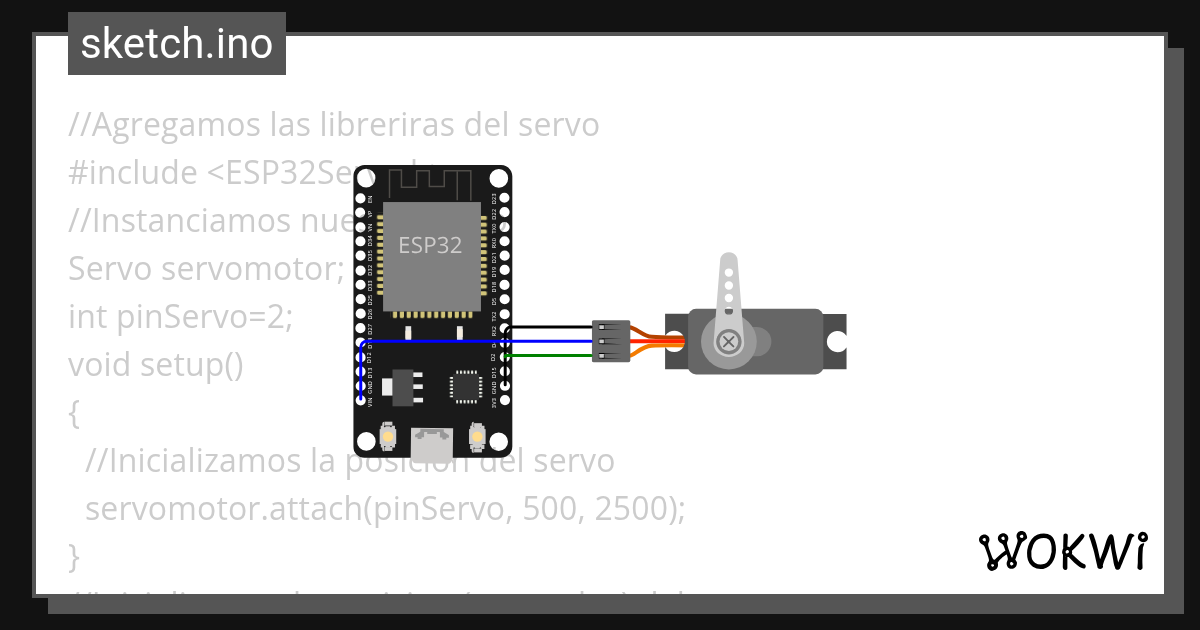 Servomotor - Wokwi ESP32, STM32, Arduino Simulator