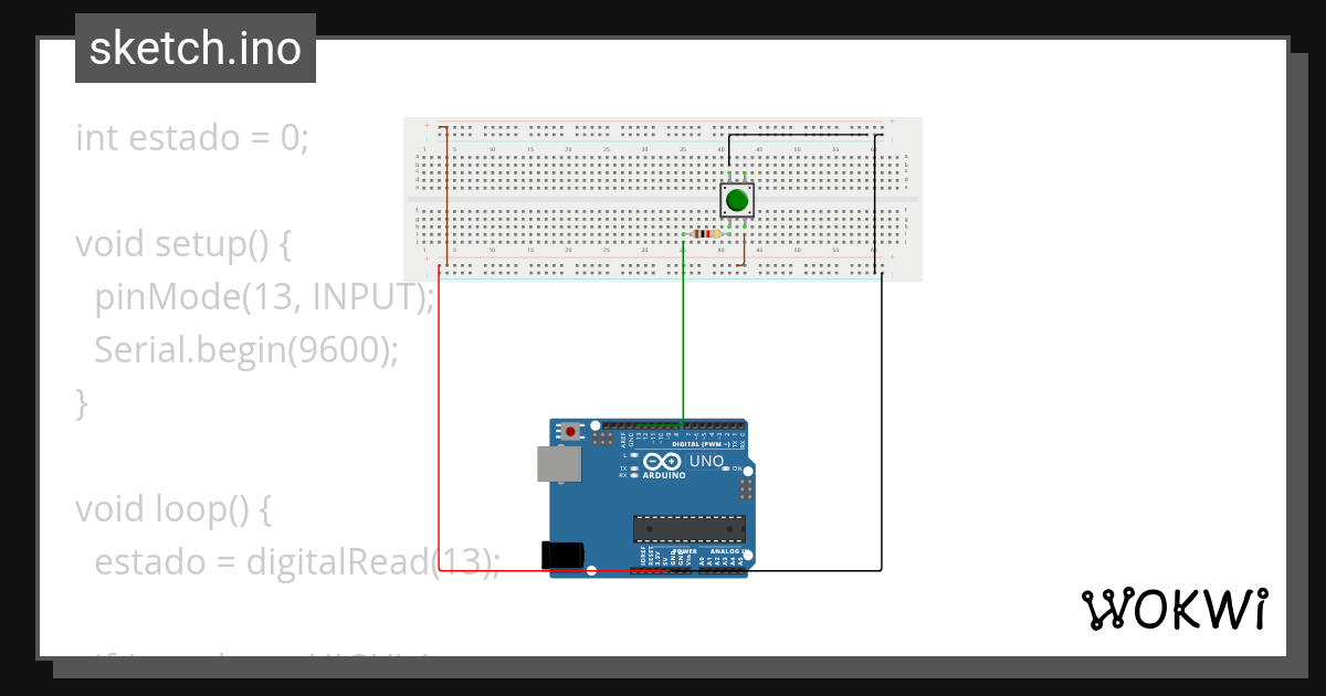 Circuito Básico - Usando Botao - Wokwi ESP32, STM32, Arduino Simulator Circuito Básico - Usando Botao - Wokwi ESP32, STM32, Arduino Simulator