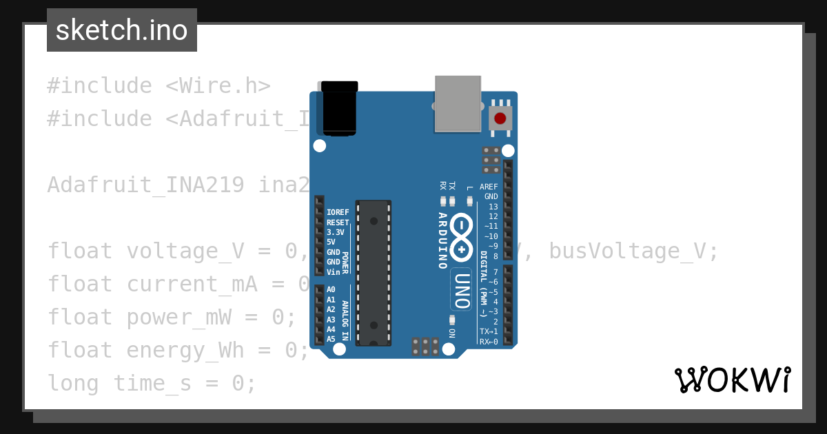 Ina219 Com Um Monte De Dados Wokwi Esp32 Stm32 Arduino Simulator 