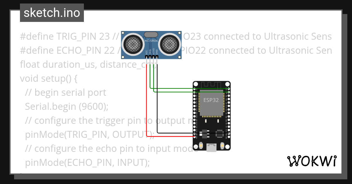 Projectesensorultrasonik Wokwi Esp32 Stm32 Arduino Simulator 9808