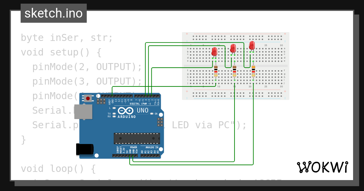 Komunikasi Serial 2 Arah 3 Led Wokwi Esp32 Stm32 Arduino Simulator 4500