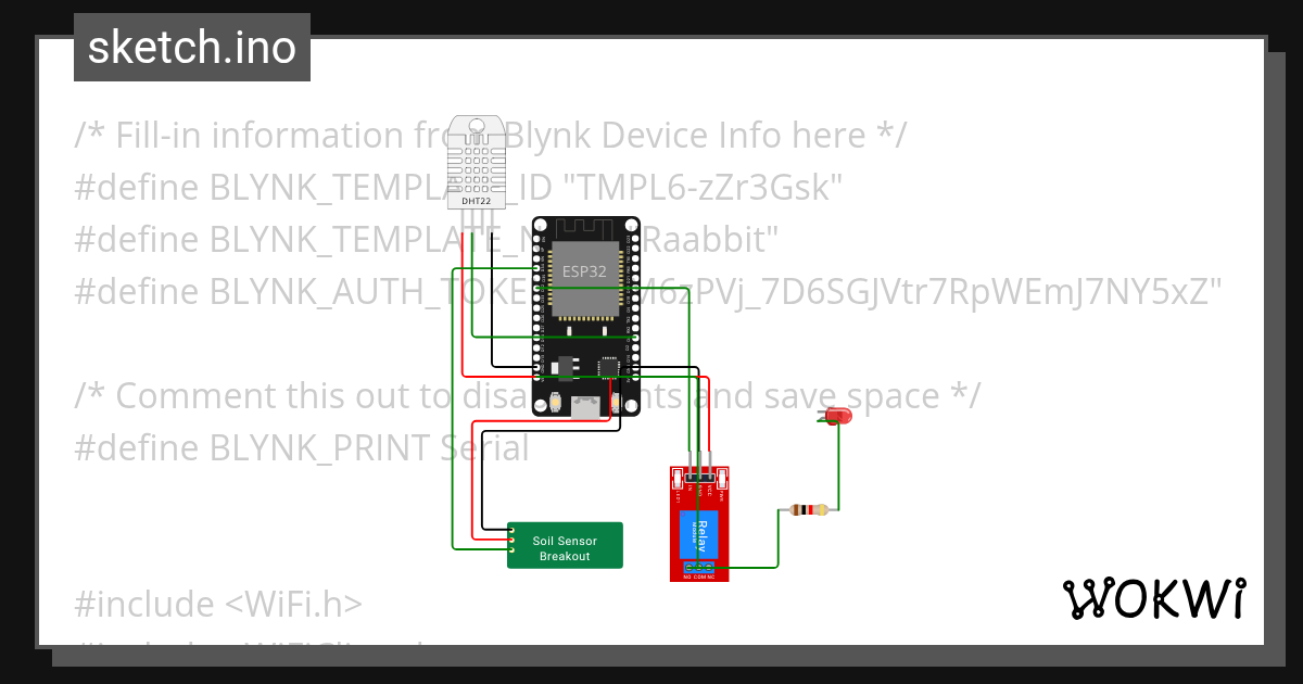 Rabbit with blynk - Wokwi ESP32, STM32, Arduino Simulator