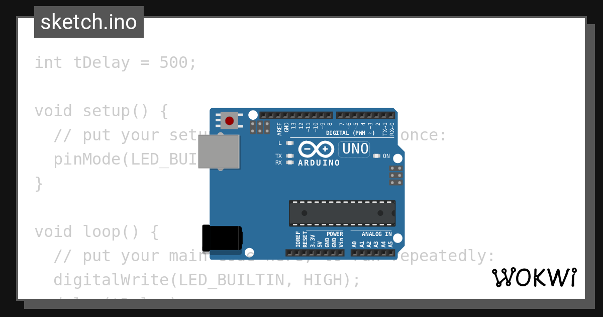 Blinking Internal Led Wokwi Esp32 Stm32 Arduino Simulator