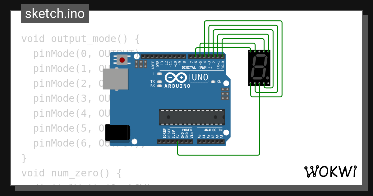 Single Seven Segment Show 0 To 9 Number Ascended And Descended Normal Wokwi Esp32 Stm32 8966