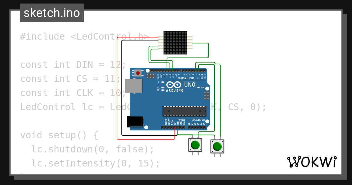 Angka Berurtan Unit 6 Dot Matrix Wokwi Esp32 Stm32 Arduino Simulator 3165