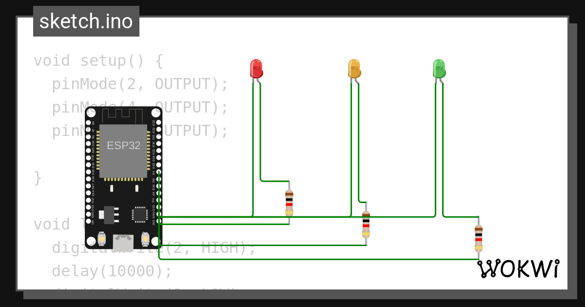 Siti Nurfaizah Ti3a 221101127 Lampu Lalulintas Wokwi Esp32 Stm32 Arduino Simulator 6890