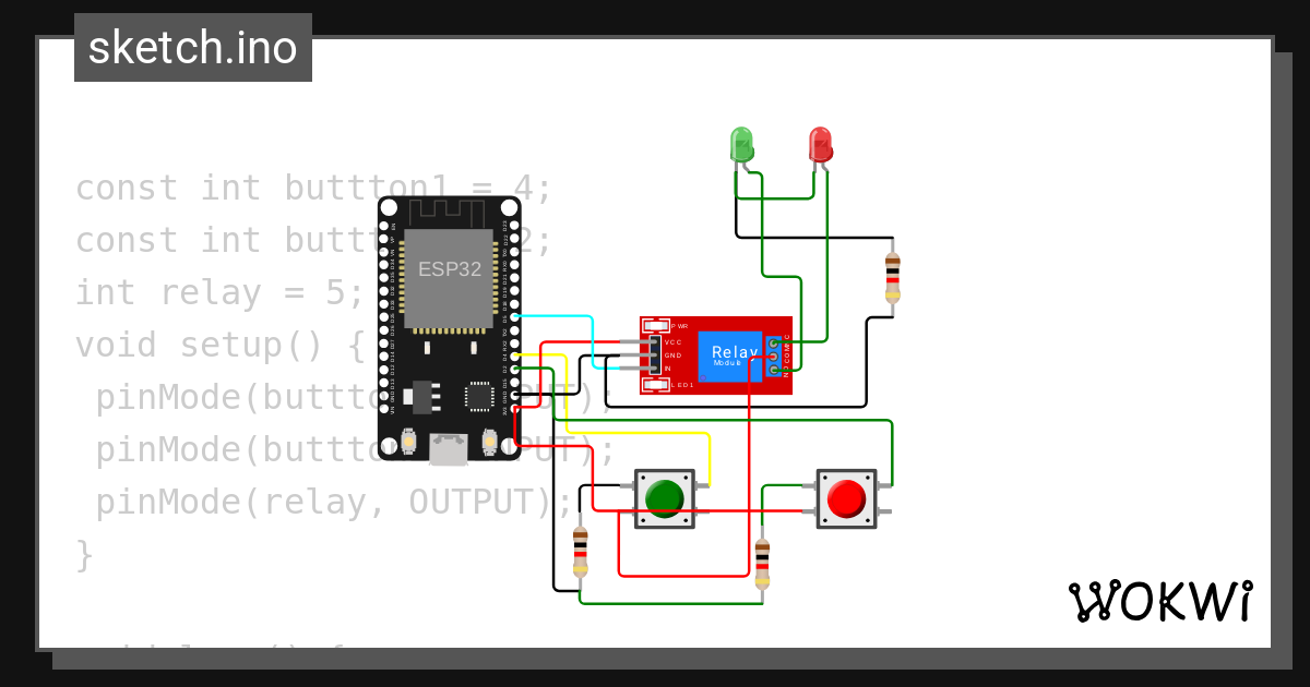 Button Start Stop Wokwi Esp32 Stm32 Arduino Simulator
