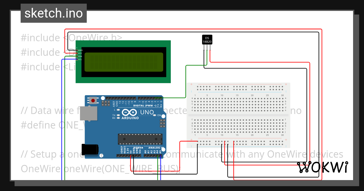 I2C Display - Wokwi ESP32, STM32, Arduino Simulator