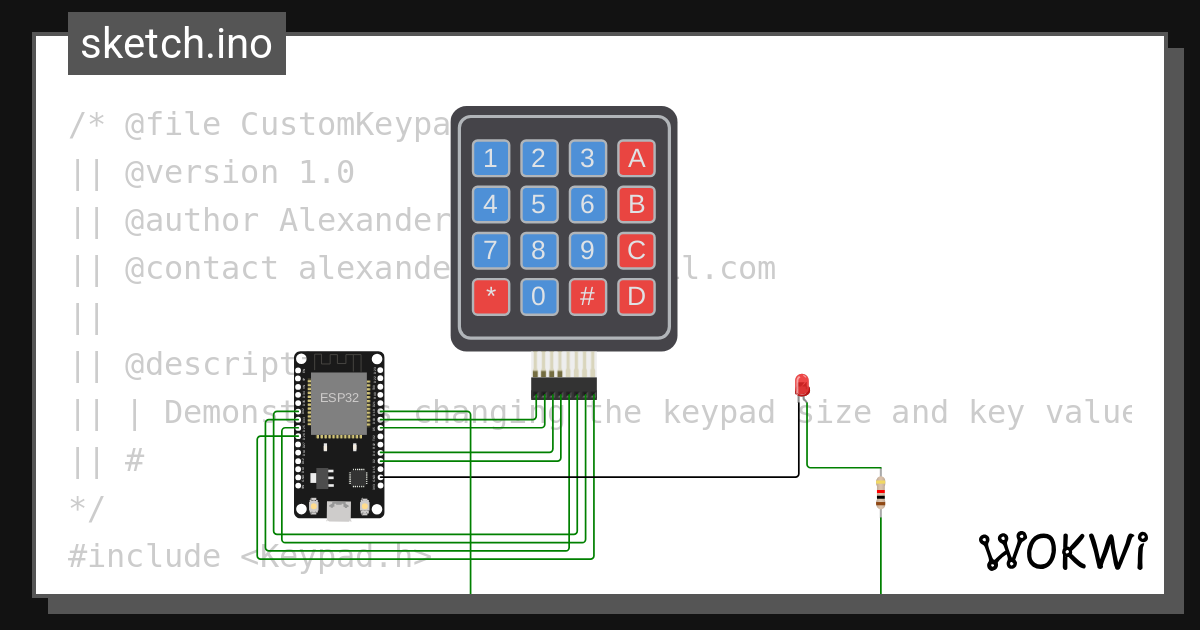 Keypad Wokwi Esp32 Stm32 Arduino Simulator 8272
