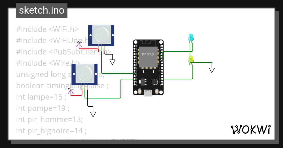 salle de bain - Wokwi ESP32, STM32, Arduino Simulator