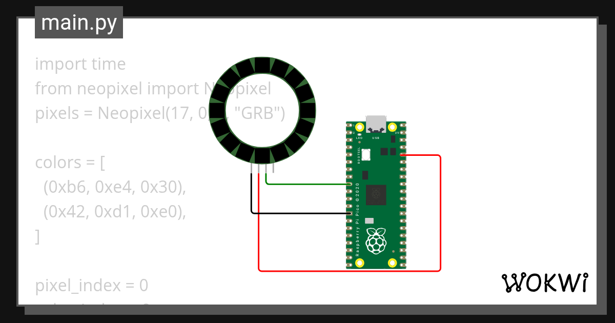 Pi Pico Micropython Neopixels Template Copy Wokwi Esp32 Stm32 