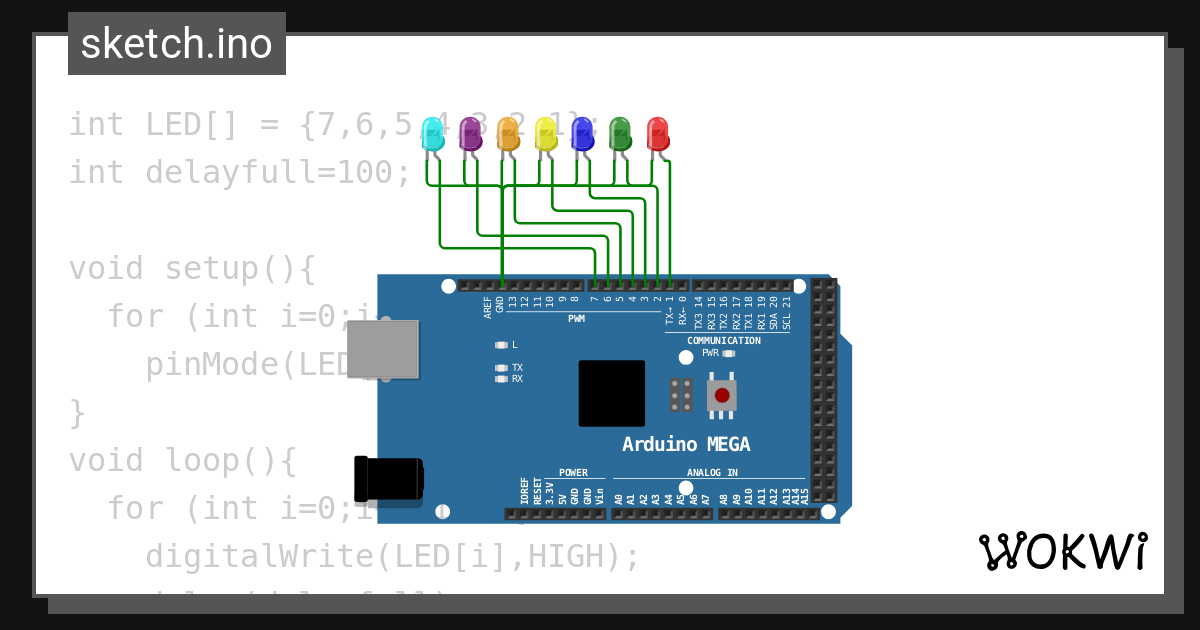 Run Led1 Wokwi Esp32 Stm32 Arduino Simulator 6442