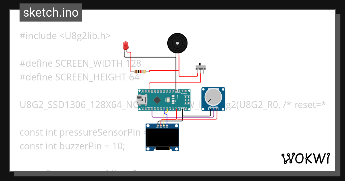 Manômetro de Pressão de Turbo com Alarme Leon Simples - Wokwi ESP32, STM32, Arduino Simulator