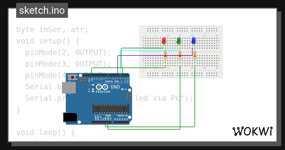 3 Led Variasi Wokwi Esp32 Stm32 Arduino Simulator 7567